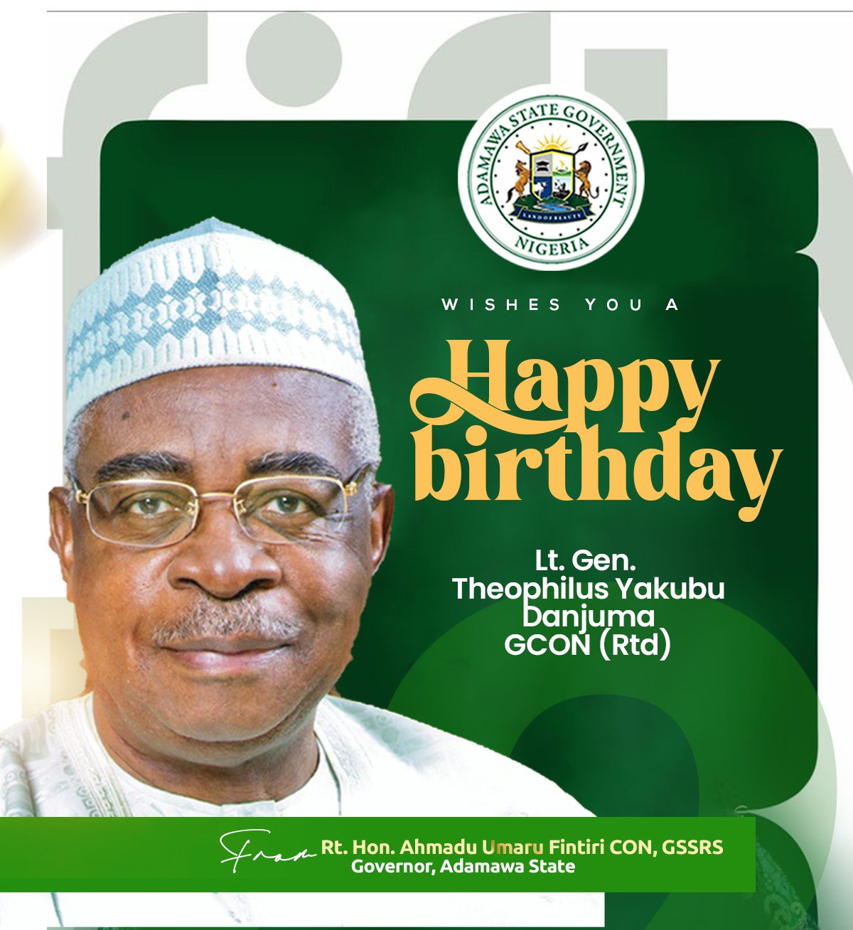 Gov Fintiri Salutes General TY Danjuma on His Birthday – Adamawa State ...